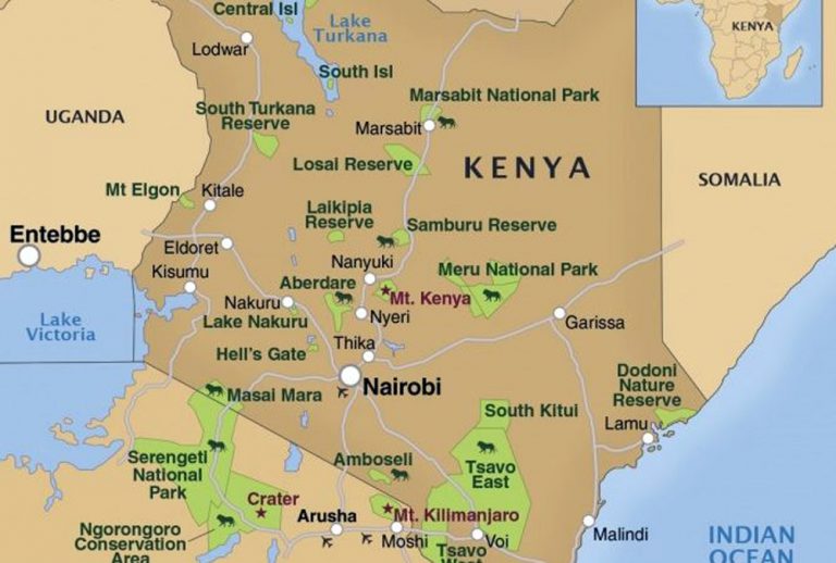 Kenya Safari Tourist Map - Top Wildlife Parks and Safari Destinations ...